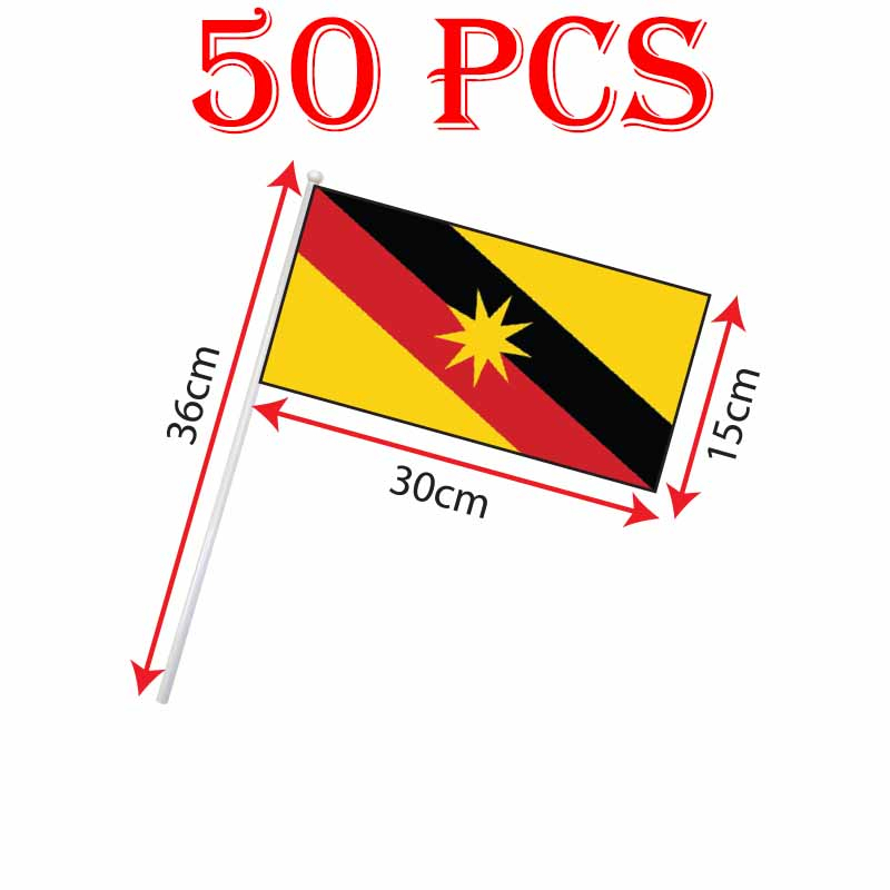 Sarawak Hand Hold Flag, Bendera Tangan Negeri Sarawak 15x30cm (50's/pkt ...