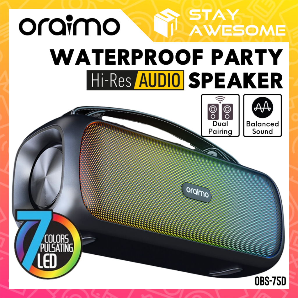 ORAIMO Waterproof IPX5 Outdoor Big Party Wireless RGB Loud USB Speaker ...