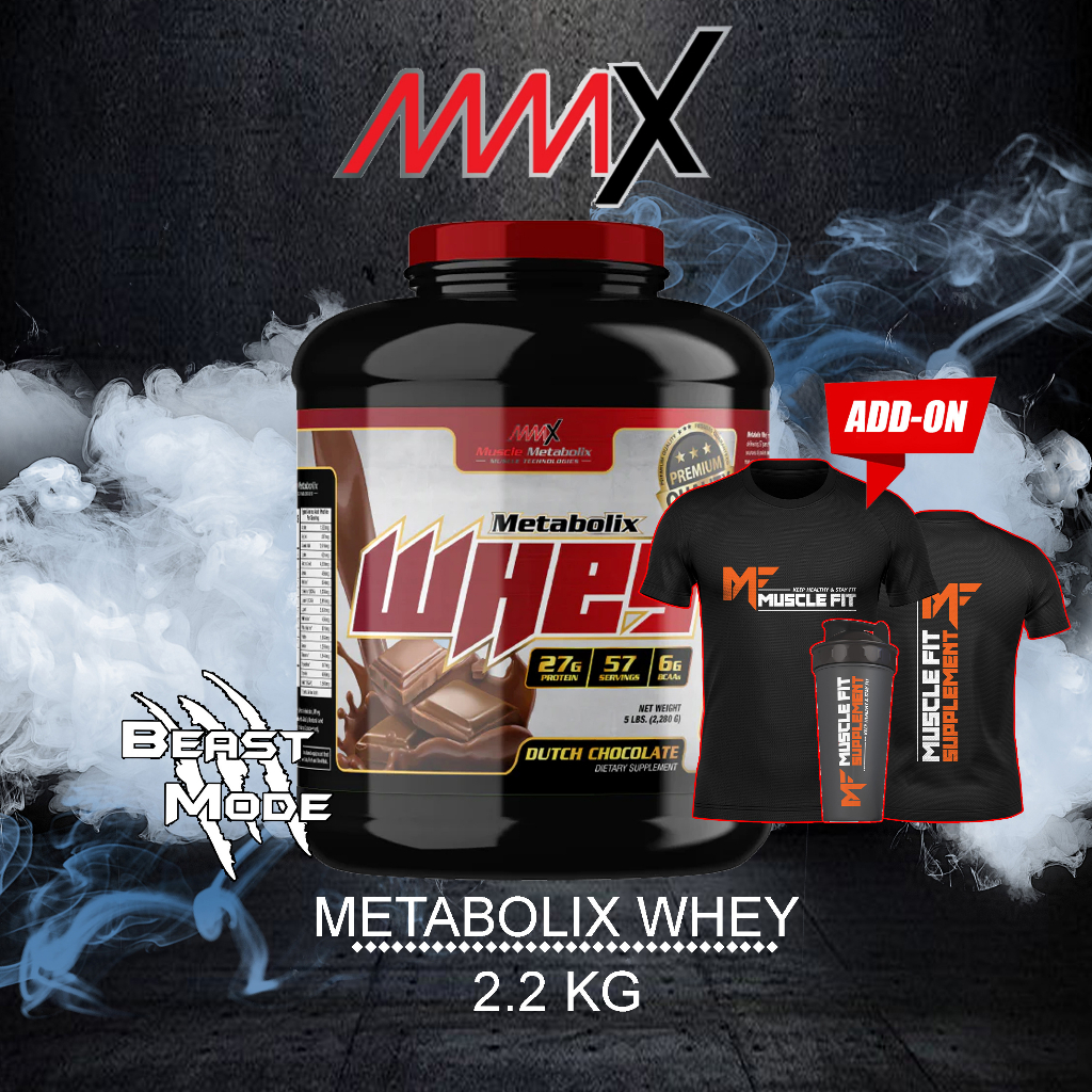 MMX Metabolix Whey Protein 4.4 lbs/2 KG 27G Protein Supplement Cutting ...