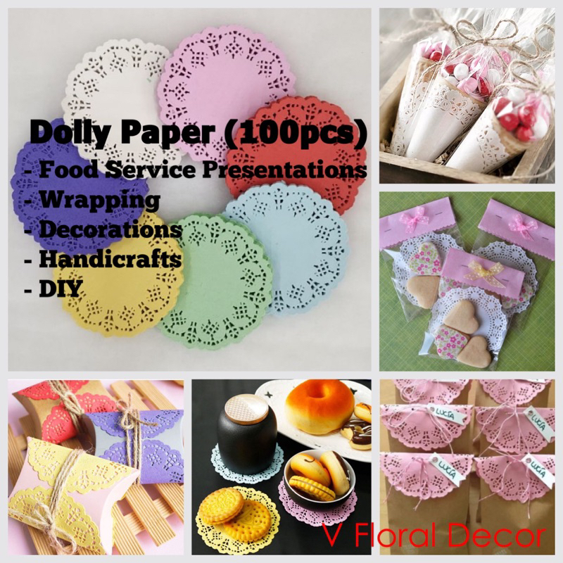 100PCS Doyleys Paper / Dolly Paper / Doily Paper新年饼/DIY/Handicraft手工制作 ...