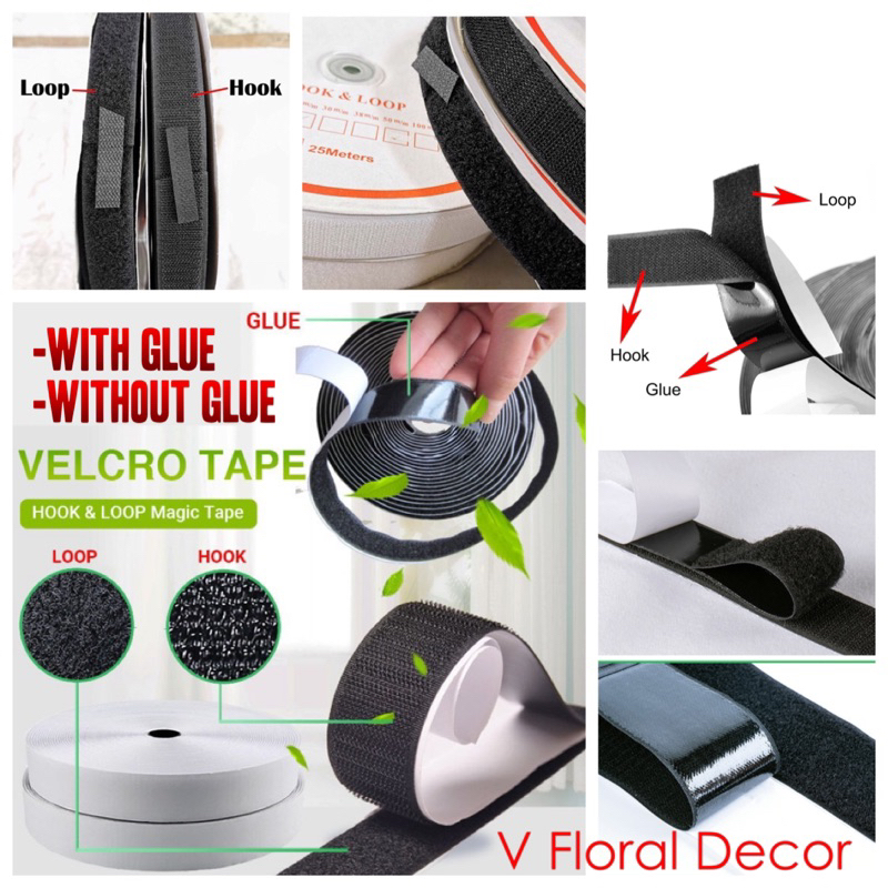 1 Roll 25 meter Velcro Tape/Magic Tape/Hook & Loop/相思带/魔法贴Tape with ...