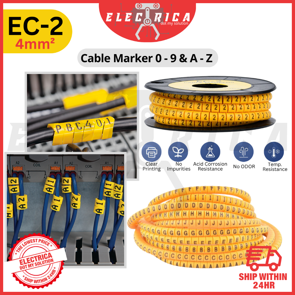 EC-2 Cable Marker 0 - 9 Numbering A - Z Alphabets | Shopee Malaysia
