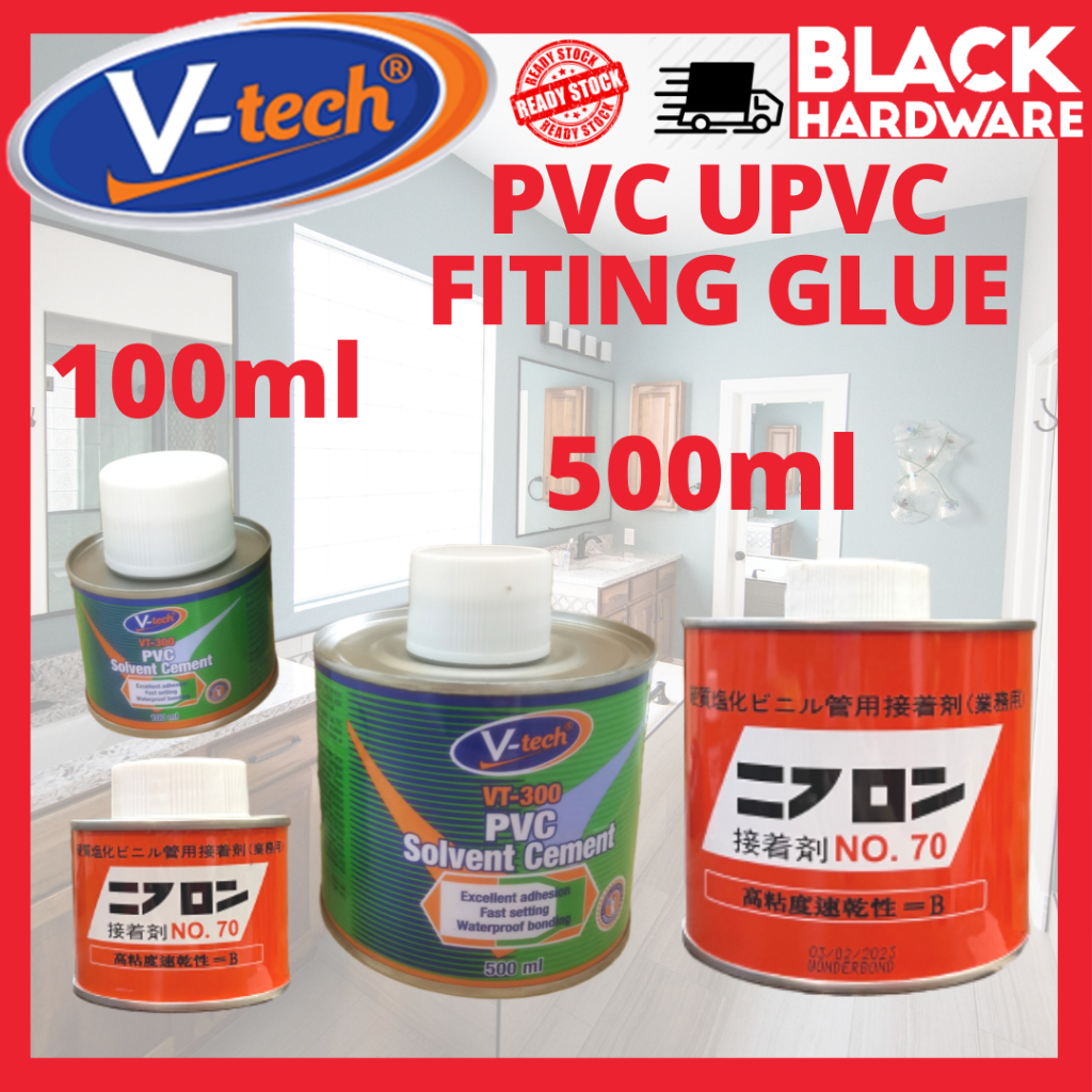 BLACK HARDWARE V-TECH VT301 VT300 PVC GLUE PIPE Solvent Cement Plumbing GAM PAIP AIR Pelekat ...