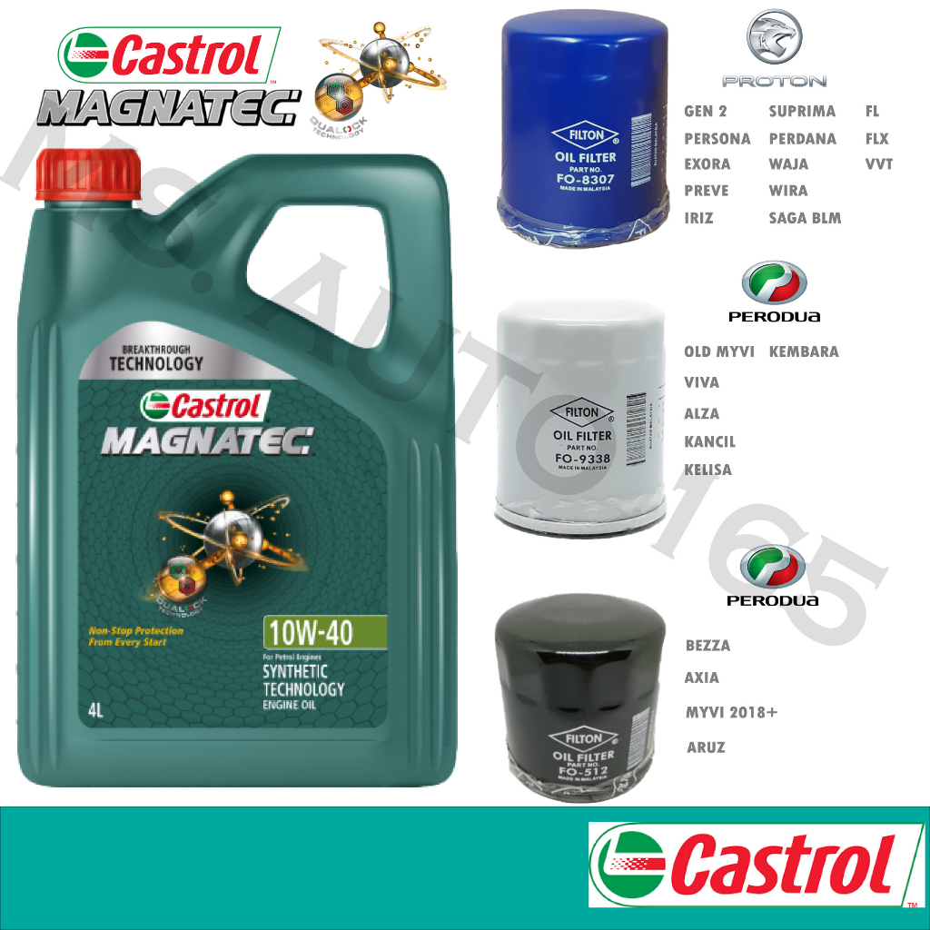 Castrol MAGNATEC 10W40 vehical (4L) Semi Synthetic Engine Oil 4L Minyak ...