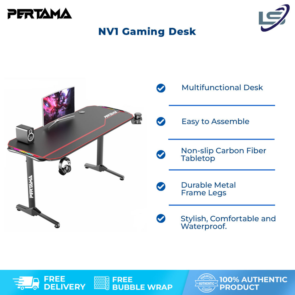 Pertama NV1 Gaming Desk Gaming Table | Non-slip Carbon Fiber Tabletop ...