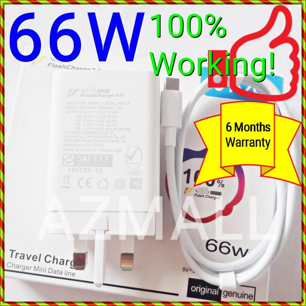 (Flash Charge 2.0) 66W Fast Charge 11V Adapter 6A Type C Cable Set for ...