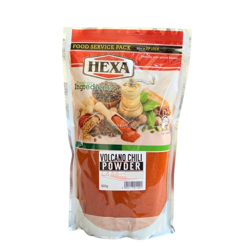 HEXA HALAL Volcano Chili Powder 500gm Serbuk Cili Pedas Food Service ...