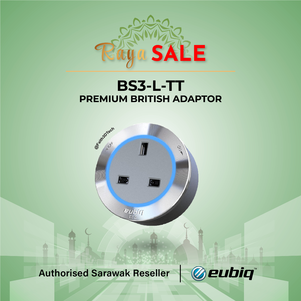 Eubiq Adaptor BS3-L-TT British Premium Adaptor (Titanium) | Shopee Malaysia