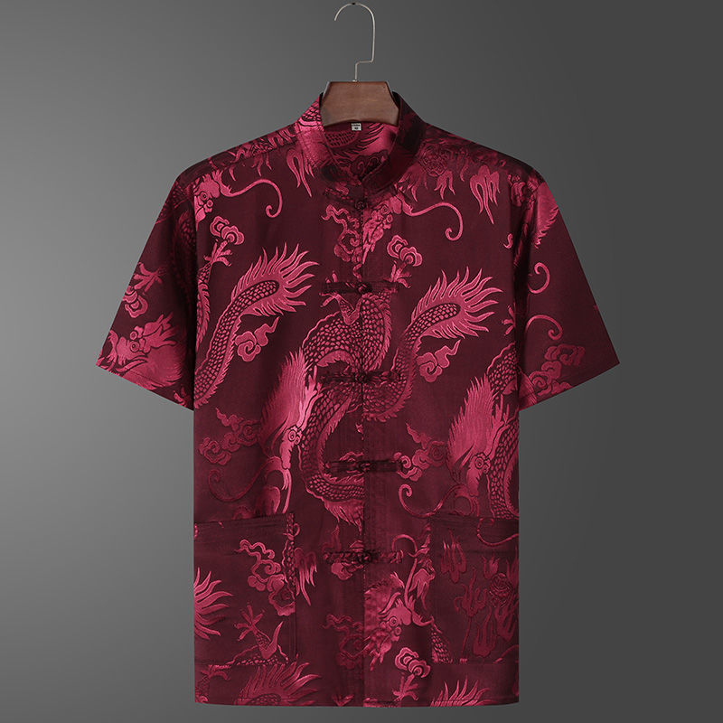 daidai (Ready Stock) 唐装男短袖汉服 Men Samfu Traditional Short Sleeve Cina ...