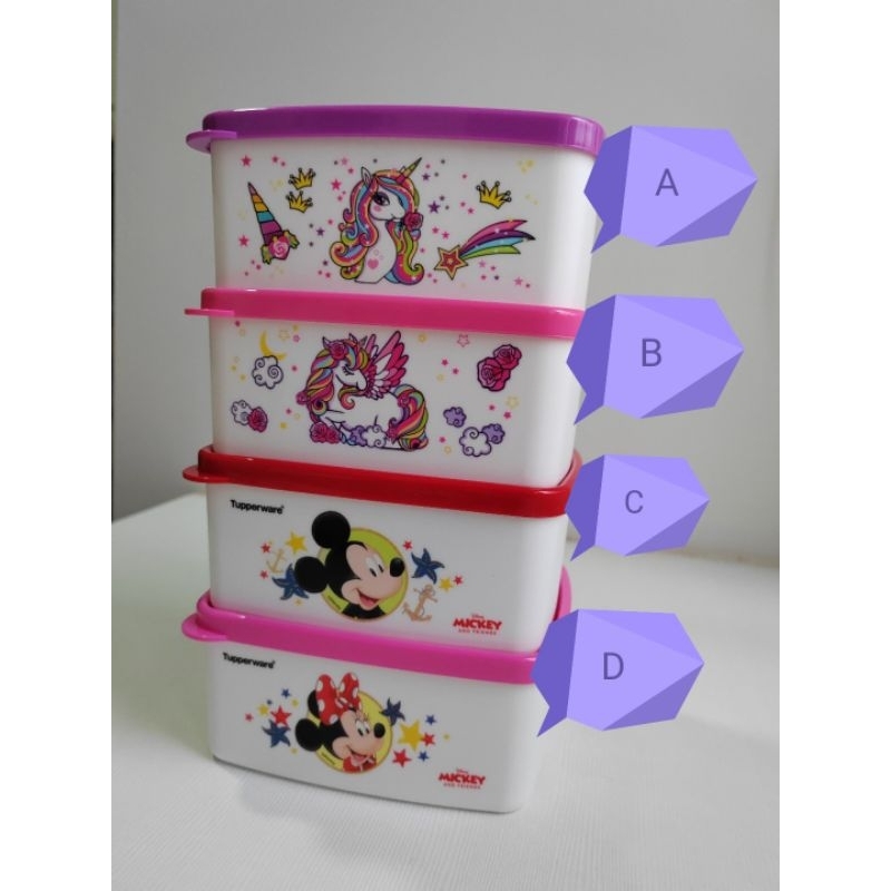 Tupperware snack box Mickey Minnie dan Unicorn 400ml | Shopee Malaysia