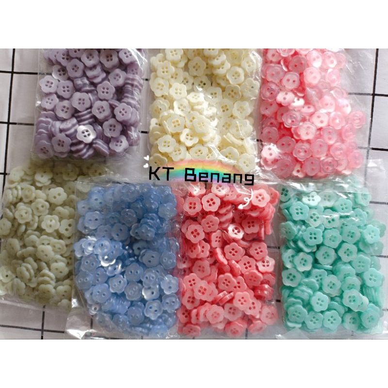 140pcs - MINI Saiz Butang Flower Pattern/Mini Button(11mm) | Shopee ...