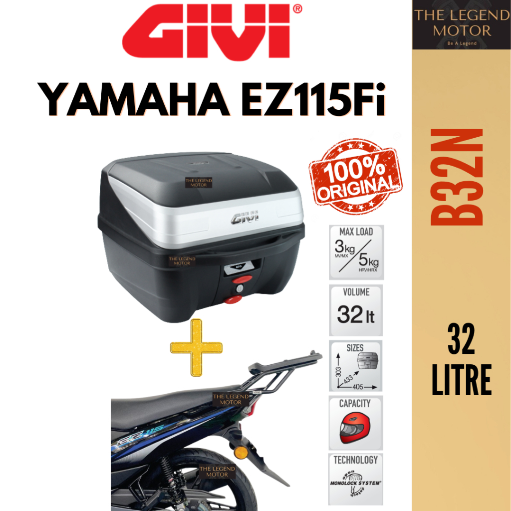 YAMAHA EZ115Fi EZ115 Fi EZ 115 GIVI MRV ADVANCE MONORACK MONO RACK LOCK ...