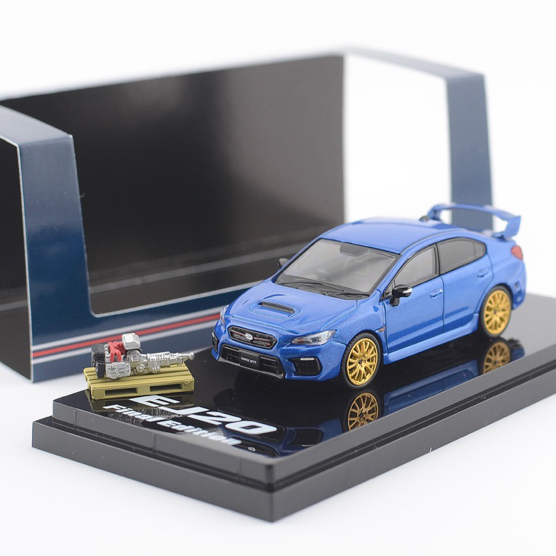 HOBBY JAPAN 1/64 HJ642021FBL SUBARU WRX STI EJ20 FINAL EDITION FULL PACKAGE WITH ENGINE DISPLAY ...