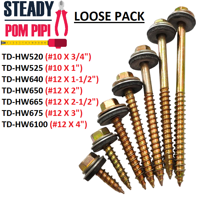 13PCS HEX SELF DRILLING SCREW TD-HW520 TD-HW525 TD-HW640 TD-HW650 TD ...