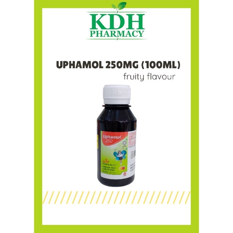 UPHAMOL 250MG FRUITY SUSPENSION 100ML (DEMAM/ TAHAN SAKIT UNTUK BUDAK ...