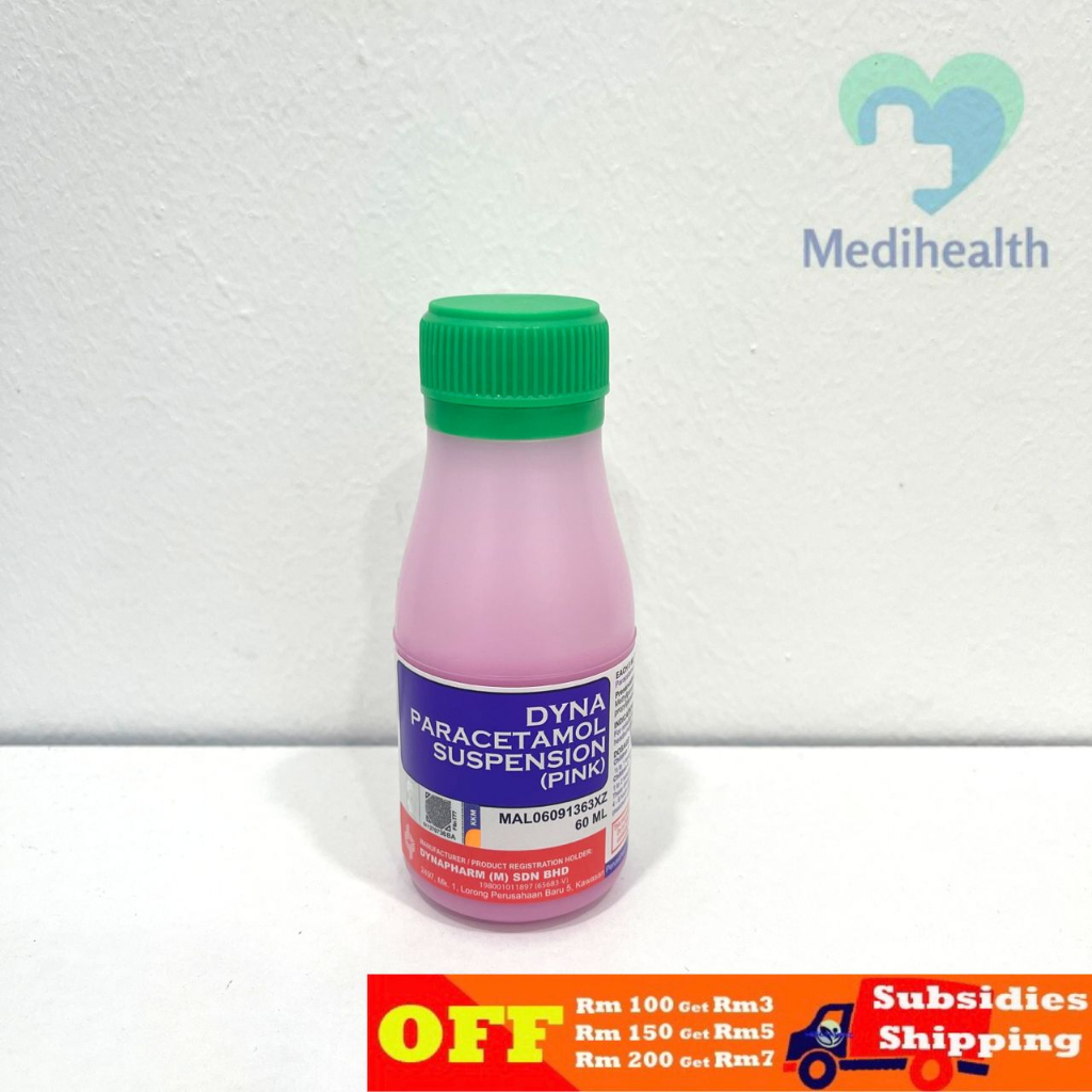 DYNA Paracetamol Suspension 250MG PINK (60ML) | Shopee Malaysia