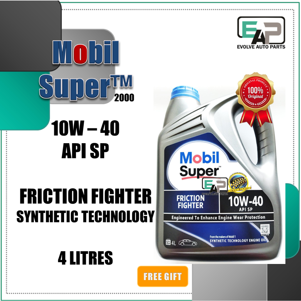 MOBIL SUPER 2000 FRICTION FIGHTER 10W-40 4 LITRES | Shopee Malaysia