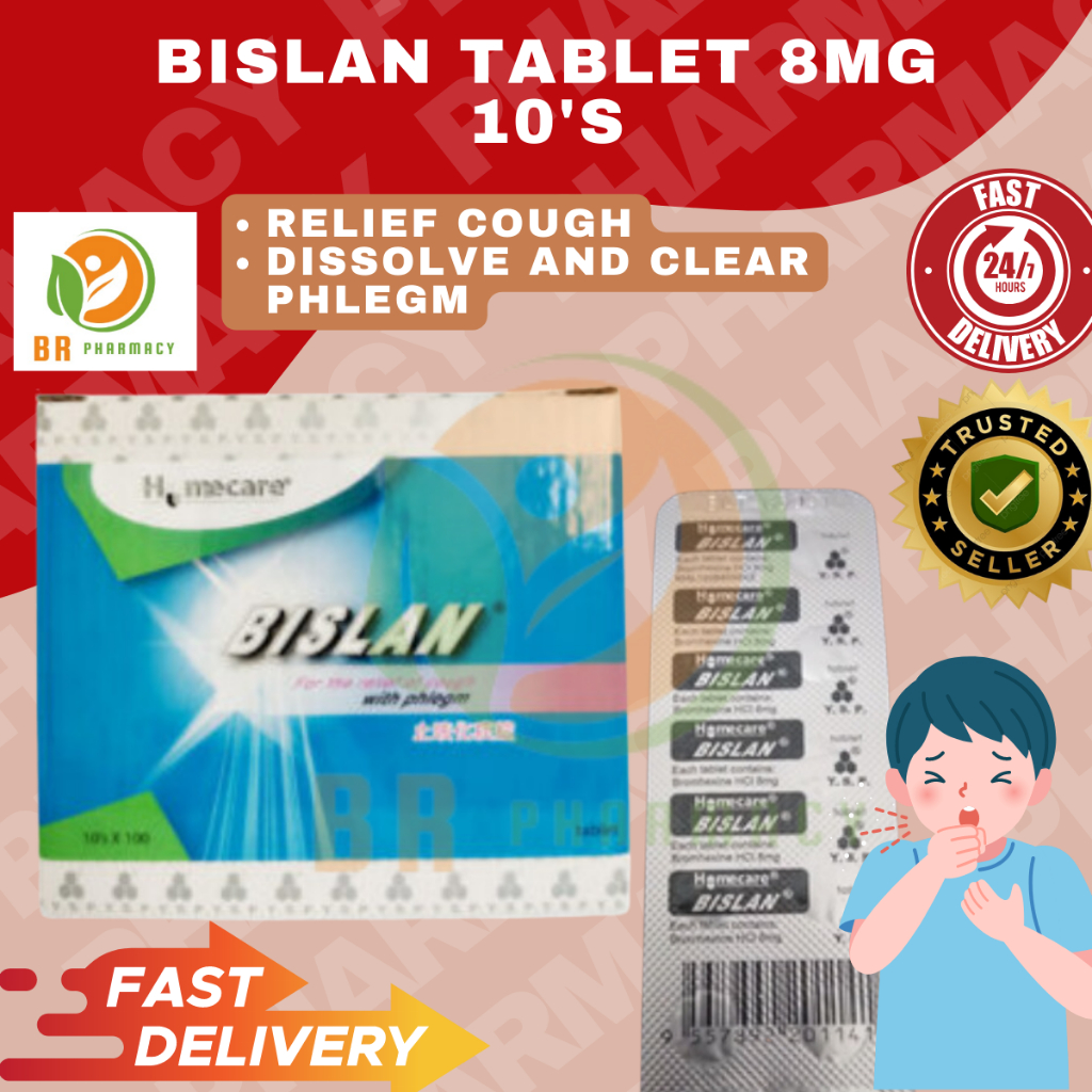 YSP, Homecare- Bislan Tablet Bromhexine Hydrocloride 8mg 10pcs - Remove ...