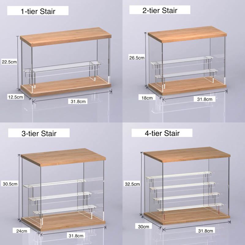 Wooden Acrylic Display Box / Display Case / Showcase 原木亚克力收纳盒展示盒 手办/模型 ...