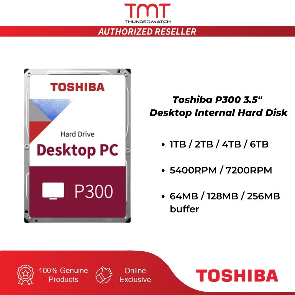 Toshiba P300 1TB 2TB 4TB 6TB 3.5" SATA Desktop Internal Hard Disk ...