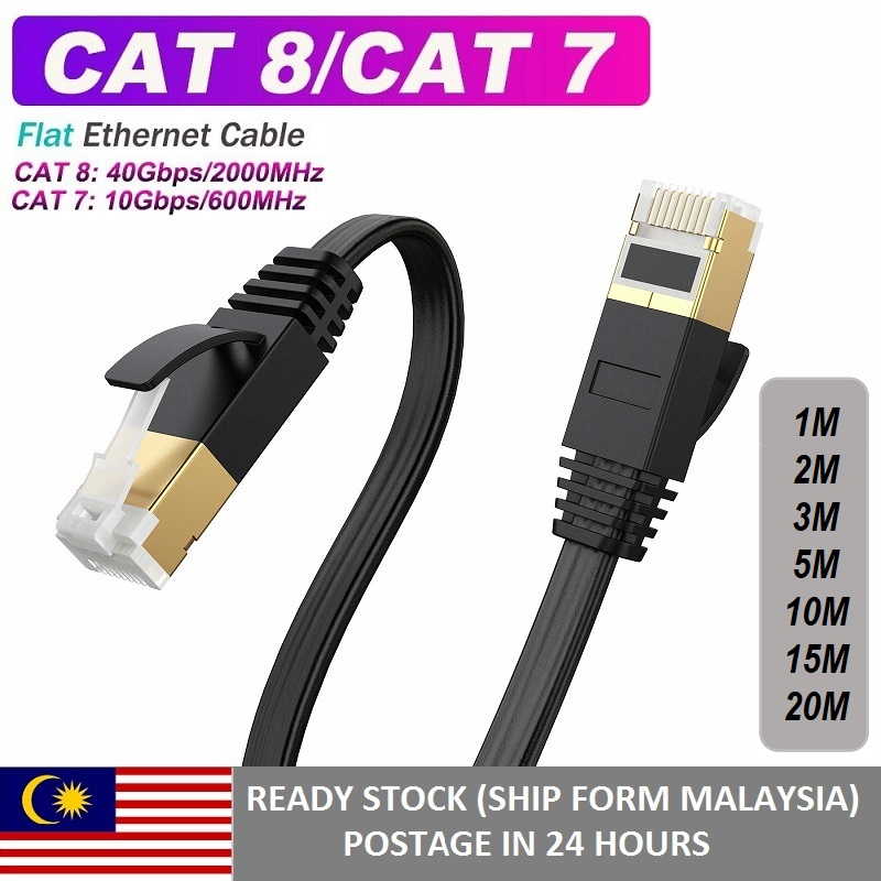 Cat7 Cat8 Ethernet Cable 10Gbps/40Gbps Shielded Wire Internet Network ...