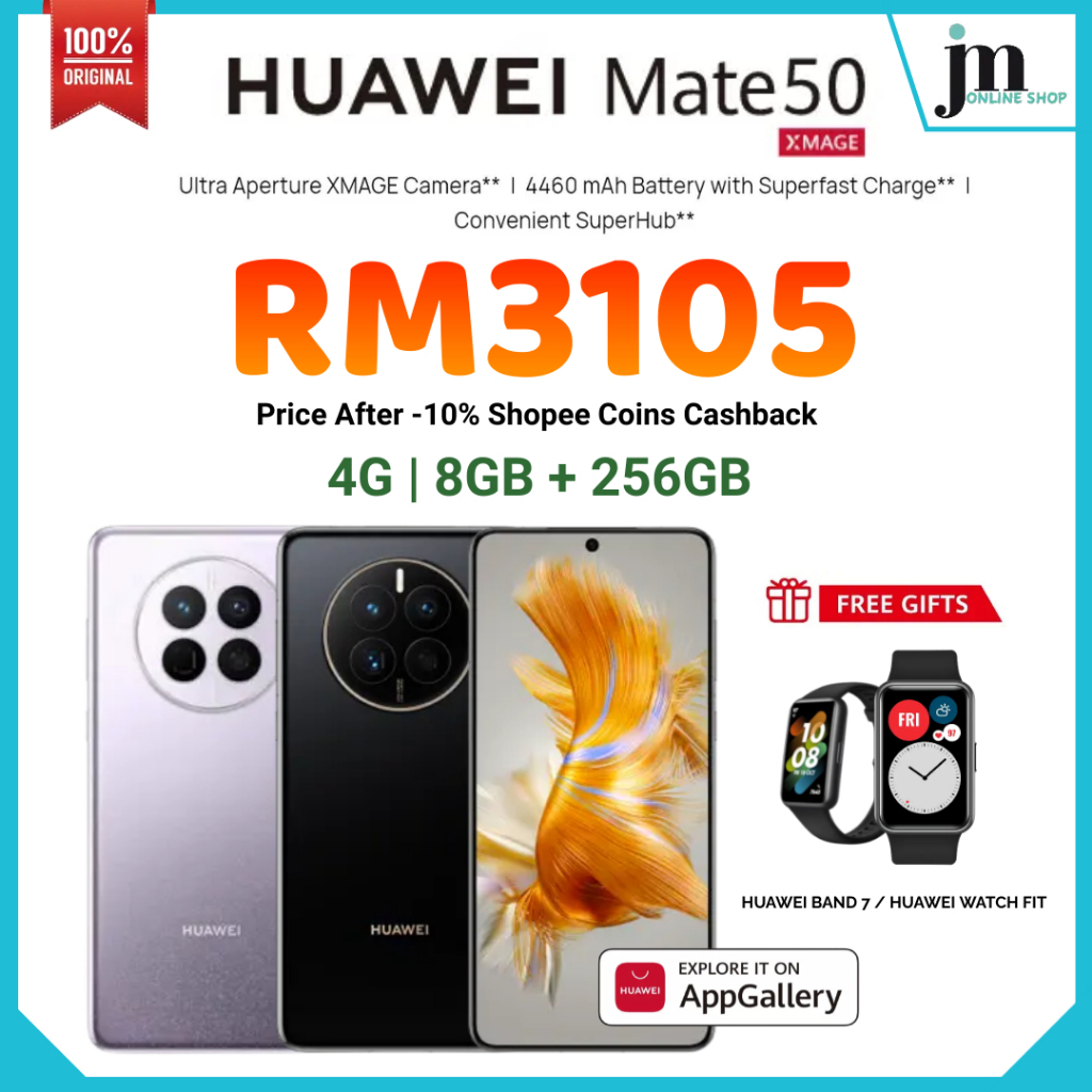 HUAWEI Mate 50 [8GB RAM+256GB ROM] | Ultra Aperture XMAGE Camera | 4460 mAh Battery| 100% ...
