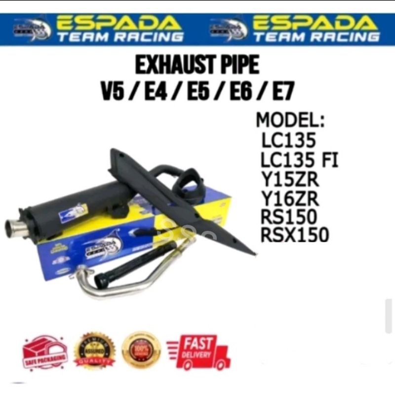 💯 ESPADA Racing E4 E5 E6 Y15 LC135 RS150 Rsx EX5 110 wave 125 S RS 28MM 30MM 32MM 35 Exhaust ...
