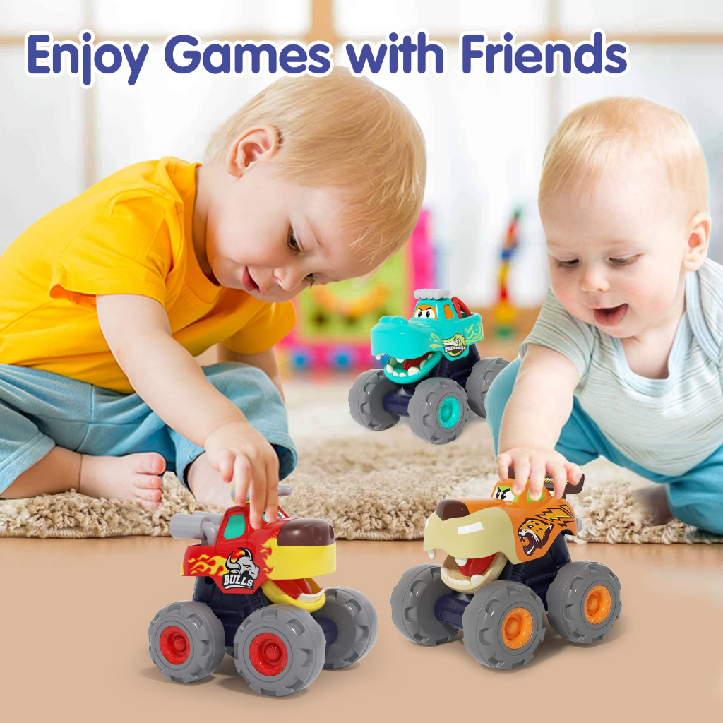 MOTIMO [From MY] 3 Pack of Friction Powered Pull Back Animal Cars ...
