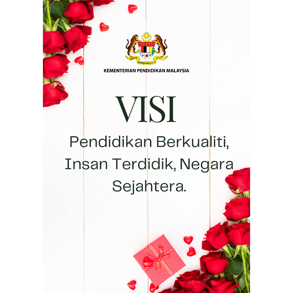READY STOCK MISI VISI KPM SIZE A4 TEMA RED ROSES BACKGROUND KAYU ...