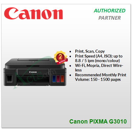 Canon PIXMA G3010 Refillable Ink Tank Wireless All-In-One for High ...