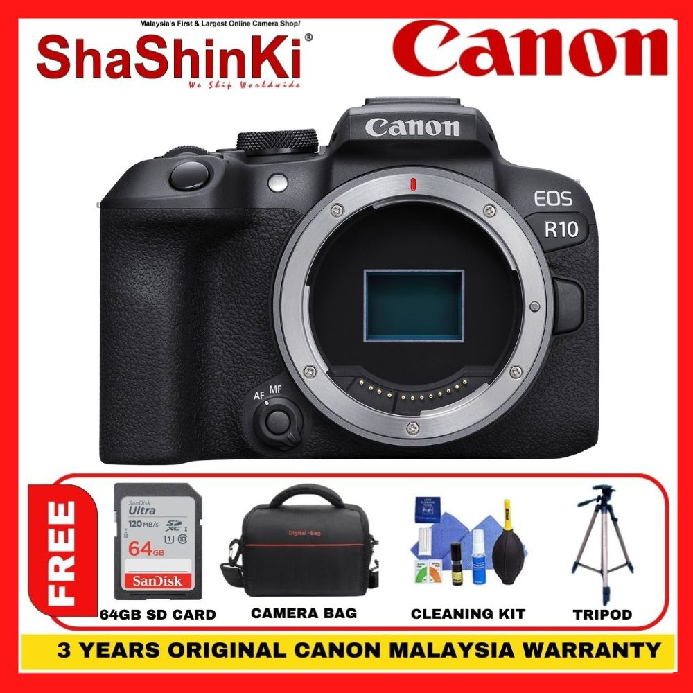 Canon EOS R10 Mirrorless Camera (Body) (Free 64GB SD Card + Camera Bag ...