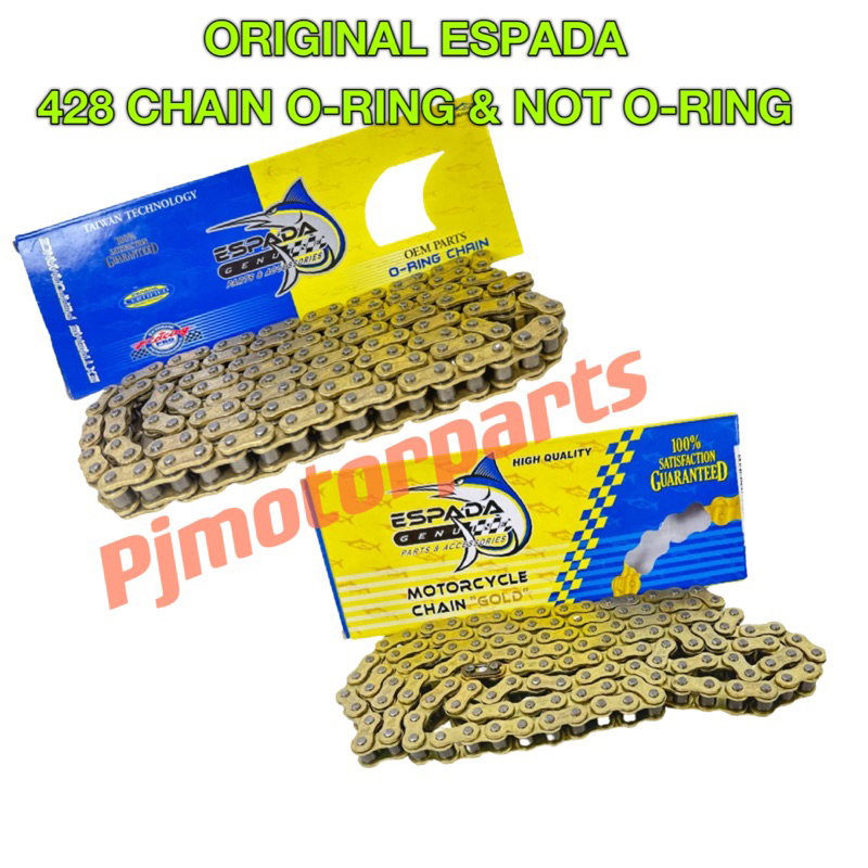 (100% ORIGINAL ESPADA) (122L & 132L & 138L) 428 GOLD CHAIN O-RING & 428 HEAVY DUTY NOT O RING ...