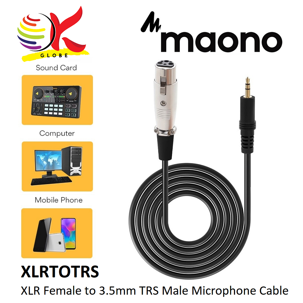 MAONO XLR FEMALE TO 3.5MM AUDIO JACK TRS MALE CABLE / XLR TO XLR ...