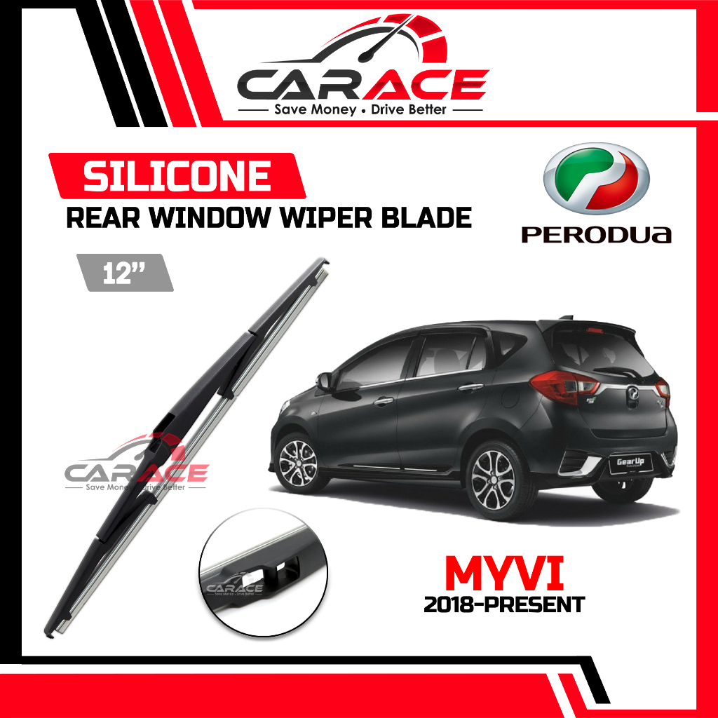 PERODUA MYVI 2018-2024 Rear Wiper SILICONE Wiper 12inch Back Window ...