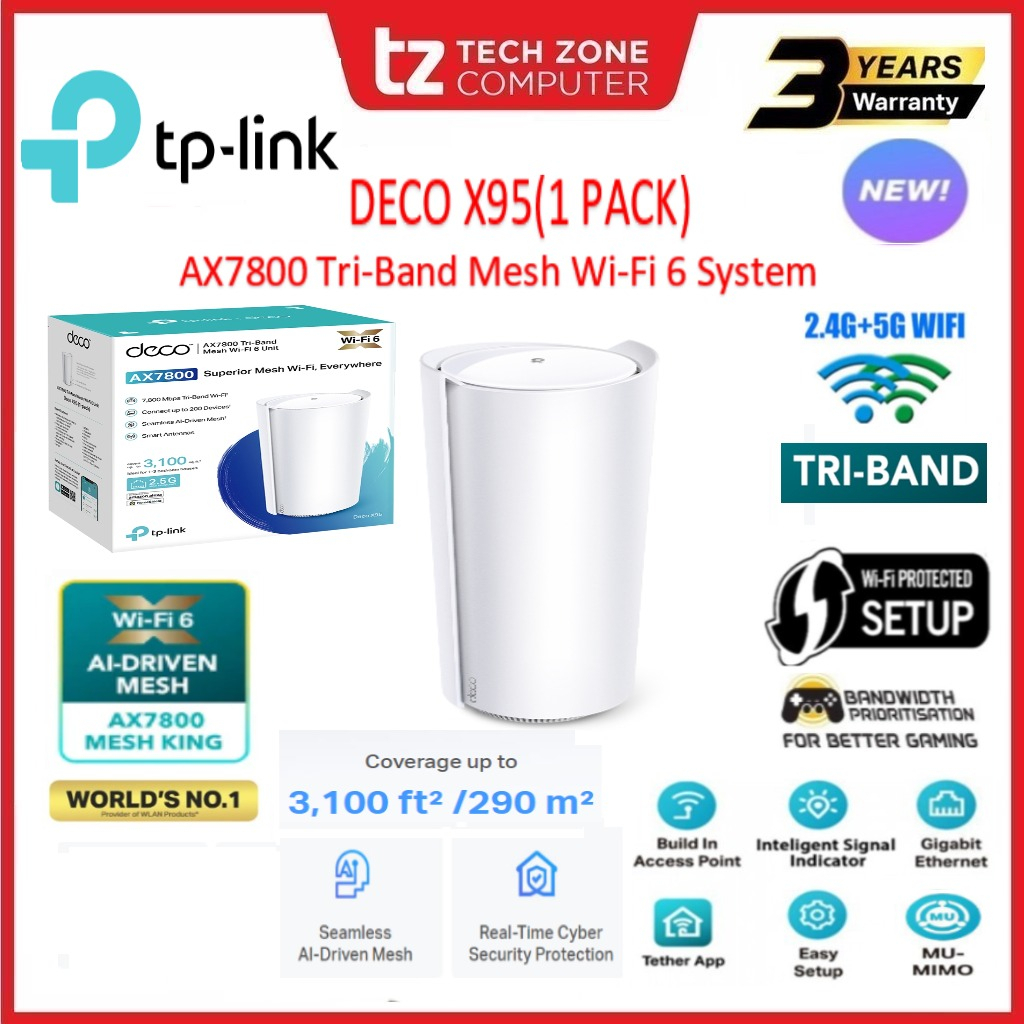 TP-LINK Deco X95 AX7800 Tri-Band Mesh WiFi 6 System | Shopee Malaysia