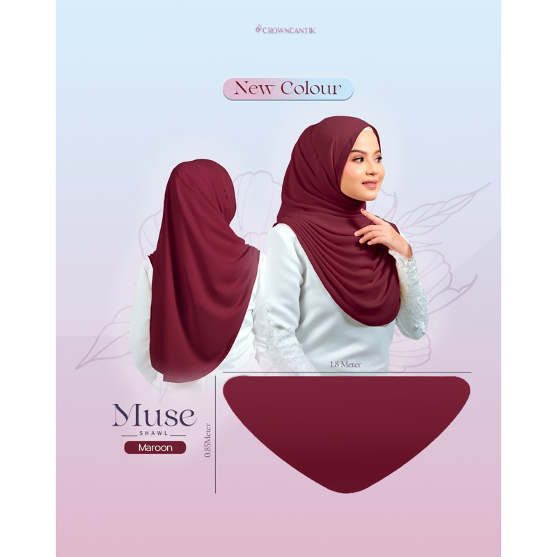 SHAWL NIKAH TUNANG CURVE Drape flowy (Lucy & Muse) Real Color OFFWHITE ...