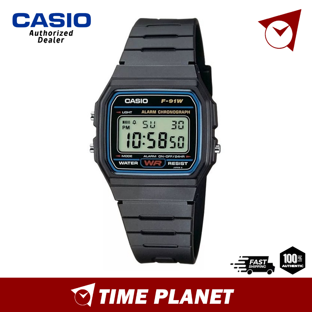 Casio General F-91W-1 Black Resin Band Men Watch / Women Watch / Youth Watch F-91W-1SDG / F-91W ...