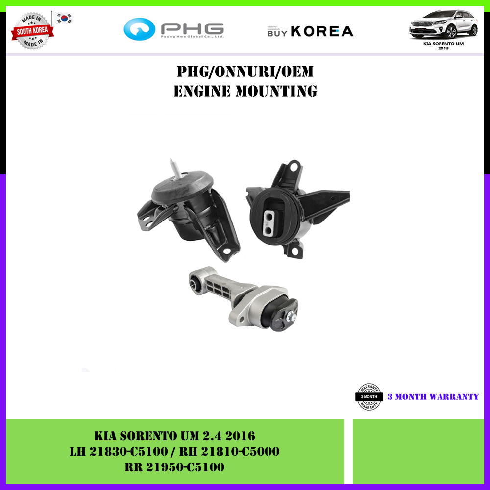 Kia Sorento UM 2.4 2015 Oem Engine Mounting (LH 21830-C5100/RH 21810 ...