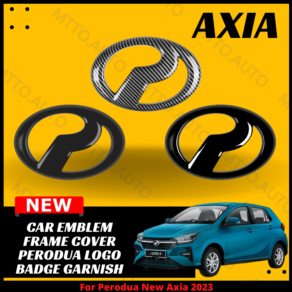 MTTO Perodua New Axia 2023 Exterior Car Emblem Frame Cover Perodua Logo ...