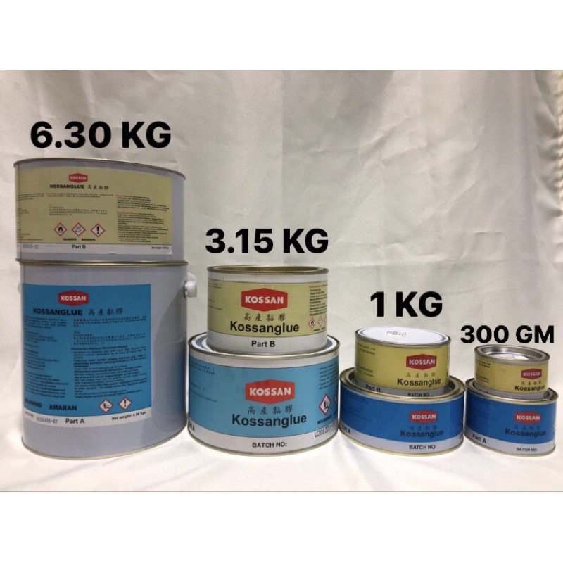 GAM KOSSAN (A+B) / SET KOSSAN EPOXY GLUE (A+B) KOSSAN GLUE GAM - GLR MARINE / 3.15KG * 6.3KG ...
