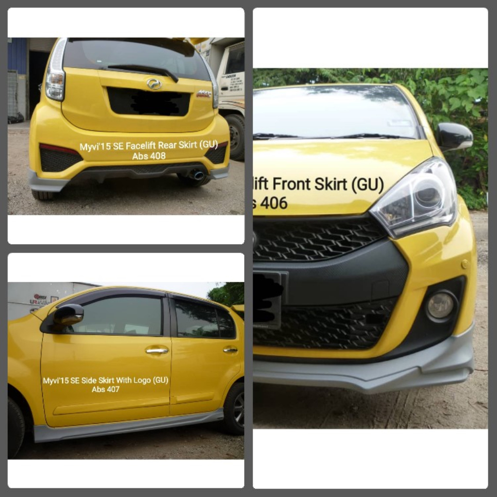 Perodua Myvi SE 2nd Generation 2015 Gear Up Skirting Body Kit ABS Ready ...