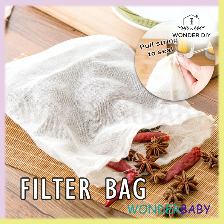 Cotton Bag I Soup Filter I Coffee Filter I Tea Bag I 棉布纱布袋 I 煎药/调料/卤料包 ...