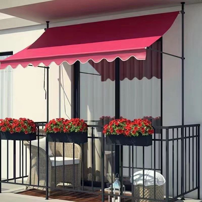 Hand-cranked folding retractable awning canopy eaves balcony garden ...
