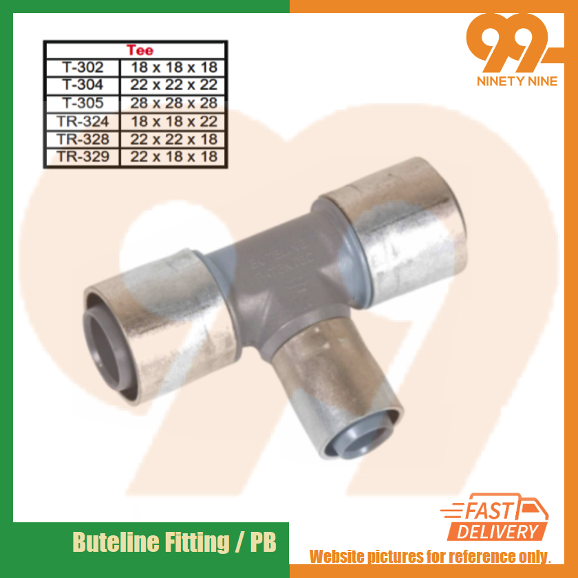 Buteline Fitting | PB TEE | Withstand Hot Water ( T302 / T304 / TR324 ...
