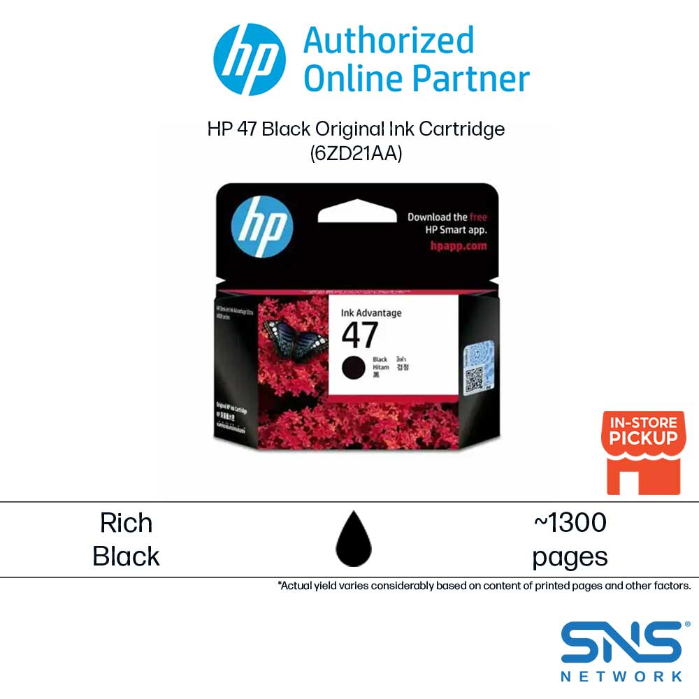 HP 47 Black / Tri-Color Original Ink Advantage Cartridge 6ZD21AA ...