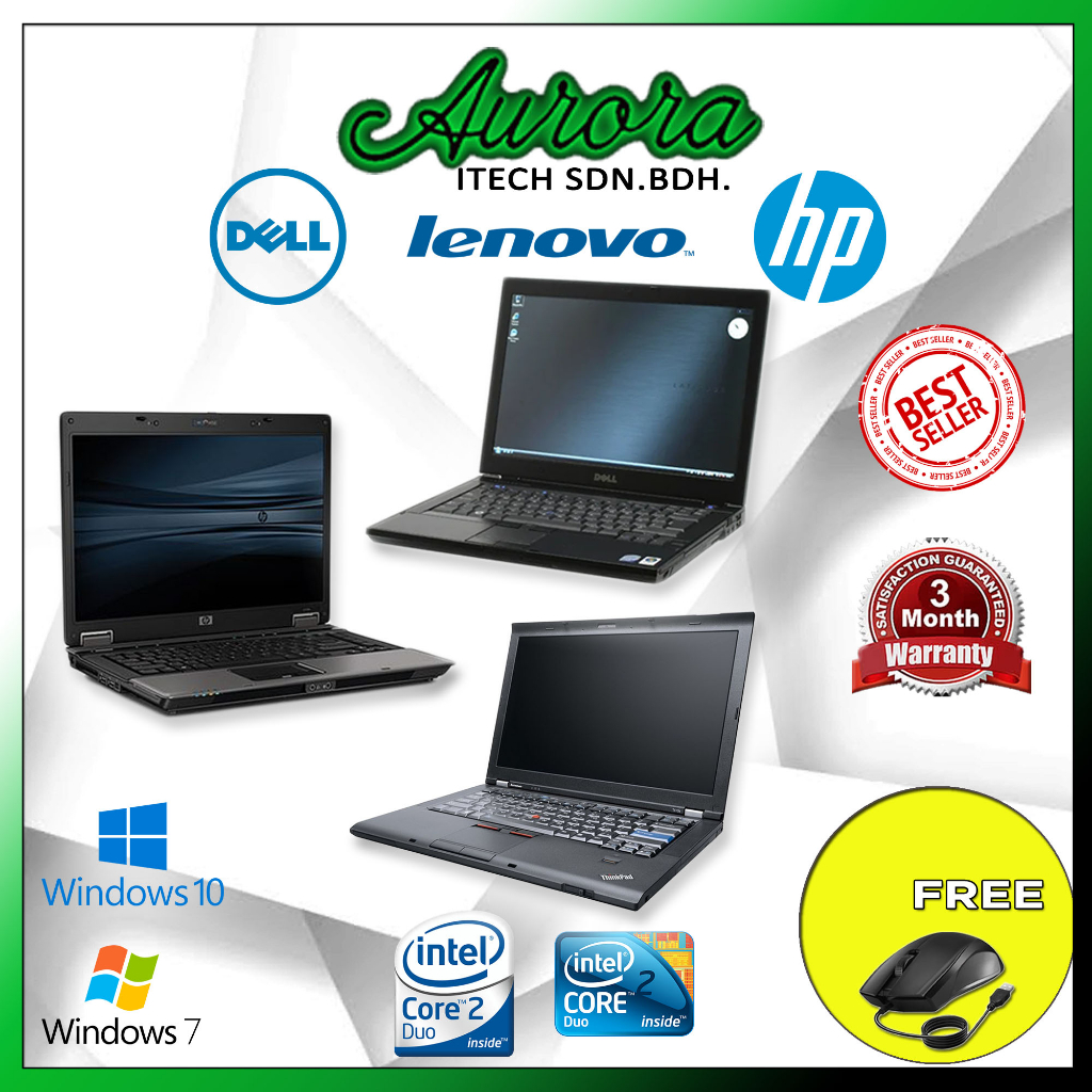 (REFURBISHED)LAPTOP MIX MODEL HP/DELL/LENOVO/ INTEL CORE 2 DUO/ 2GB-8GB ...