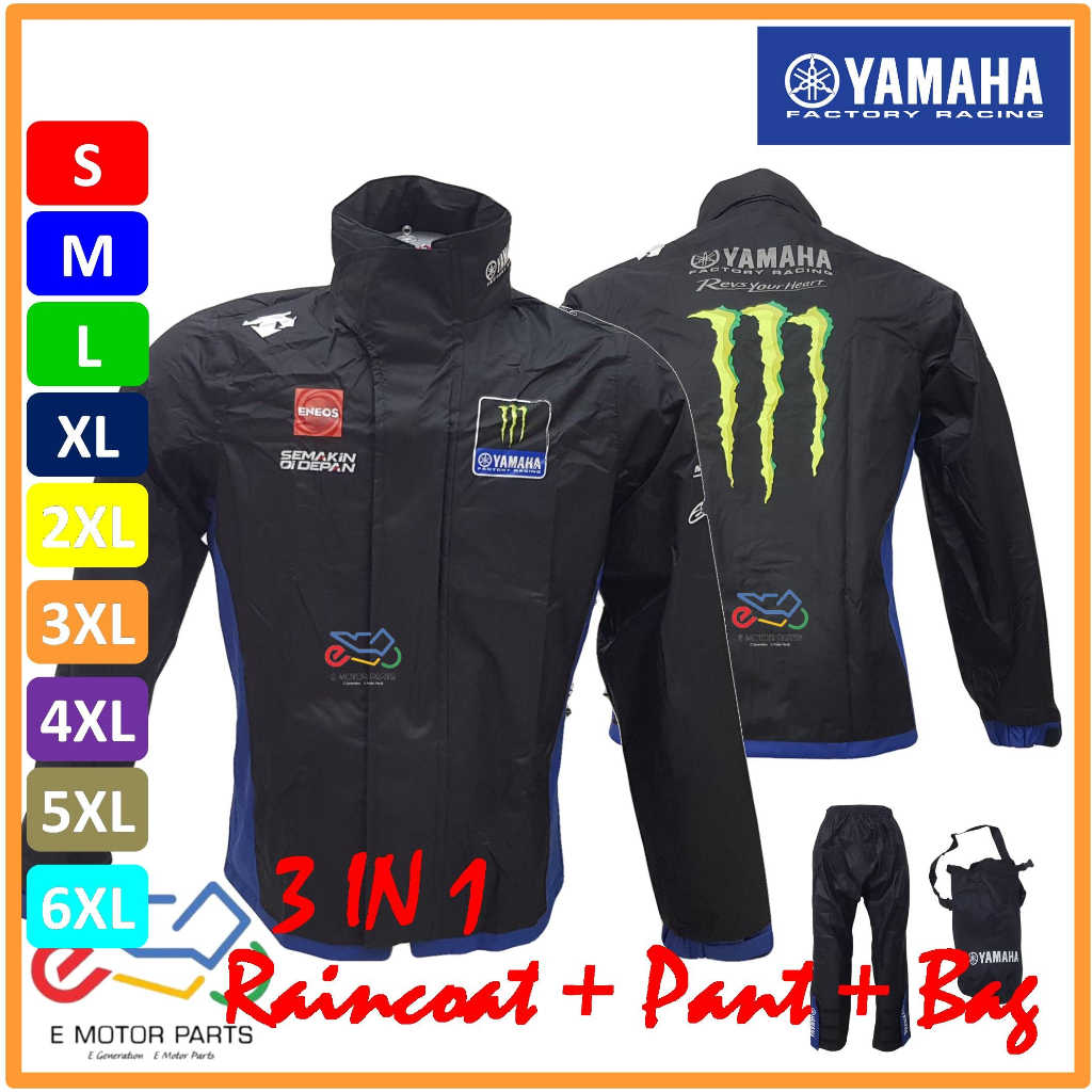RAIN COAT BAJU HUJAN MOTOR RAINCOAT YAMAHA FACTORY RACING MOTOR GP ...