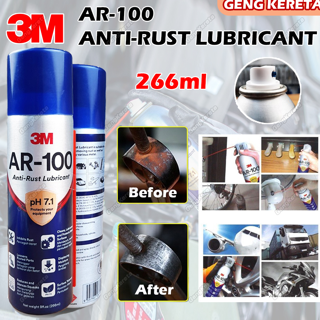 3M AR-100 Anti-Rust Lubricant Aerosal ( 266 ML) Hilang Karat Spray Remover Cat Besi / For Home ...