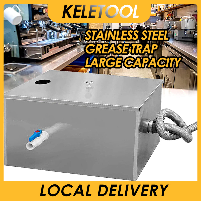 Stainless Steel Grease Trap Kitchen Perangkap Minyak Oil Water ...