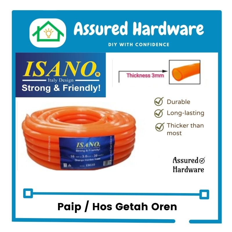 Garden Hose / Pipe Air Getah Orange / Pipe getah / pipe orange / 16mm x ...